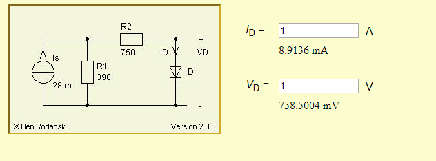 Solved Calculate the diode operating point (ID, VD) in | Chegg.com