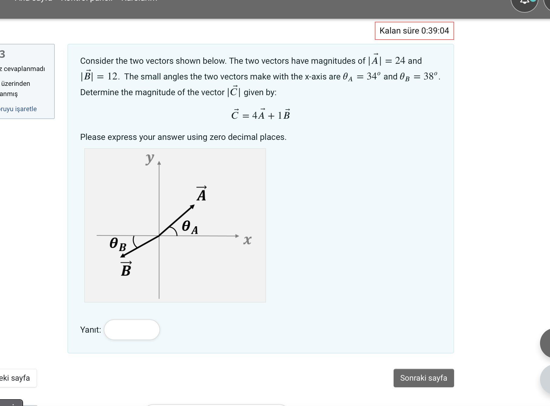 Solved Consider the two vectors shown below. The two vectors | Chegg.com
