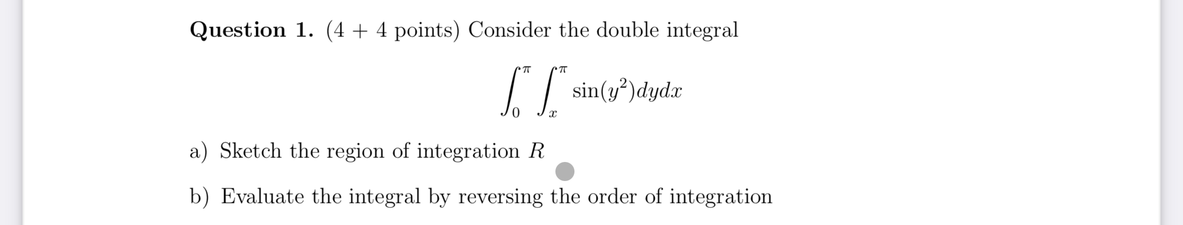 Solved Question 1. (4+4 points ) Consider the double | Chegg.com