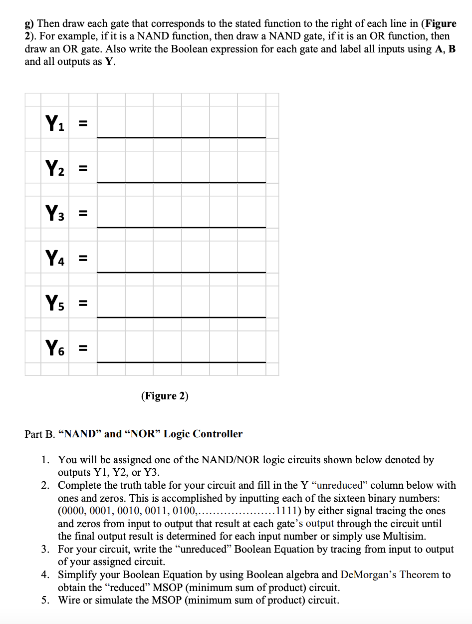 Solved Experiment # 5B Title: NAND/NOR Boolean algebra | Chegg.com