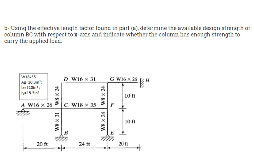 Solved b- Using the effective length factor found in part | Chegg.com