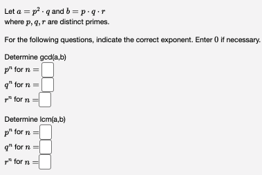 Solved Let a = p. and b=p.q. where p, q, r are distinct | Chegg.com