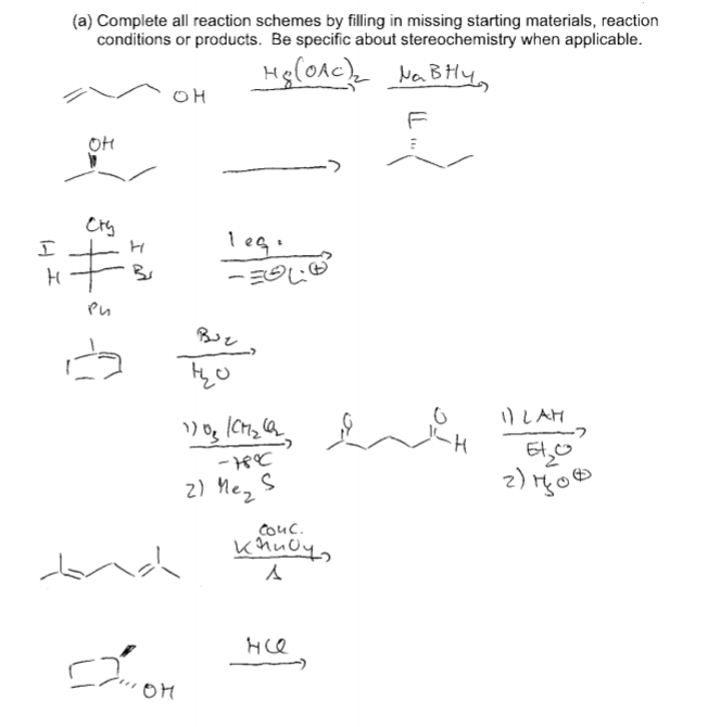 Solved (a) Complete all reaction schemes by filling in | Chegg.com