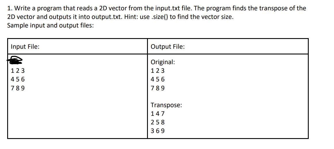 Solved 1. Write a program that reads a 2D vector from the | Chegg.com