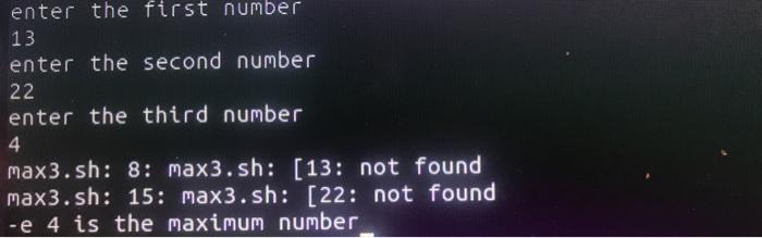 Solved write a shell script programming to find the maximum | Chegg.com
