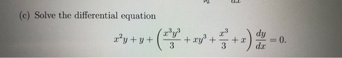Solved differential equation. this is an non-exact | Chegg.com