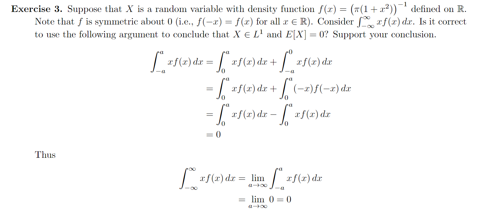 Exercise 3. Suppose that X is a random variable with | Chegg.com