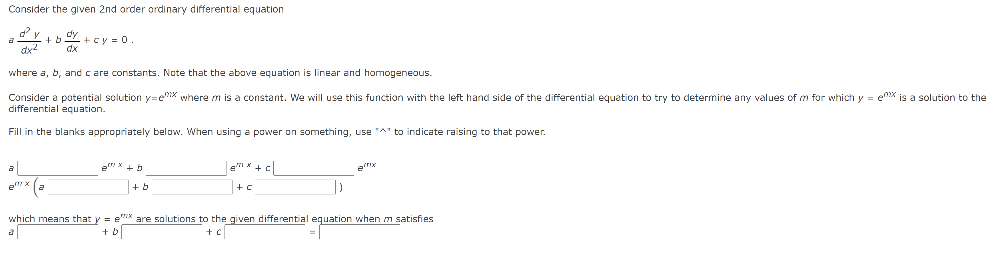Solved Consider The Given 2nd Order Ordinary Differential