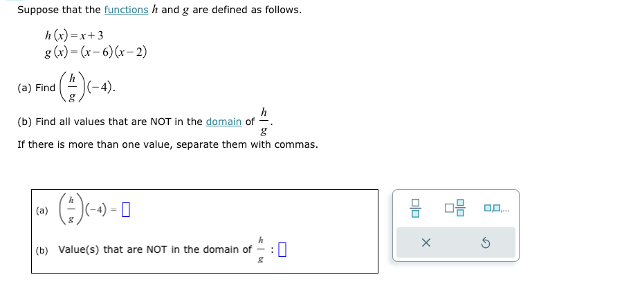 Solved Suppose that the functions h and g are defined as | Chegg.com
