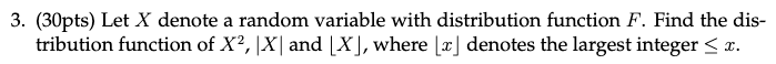 Solved 3. (30pts) Let X denote a random variable with | Chegg.com