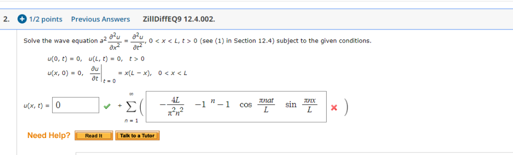 Solved 2. 1/2 points Previous Answers ZillDiffEQ9 12.4.002. | Chegg.com