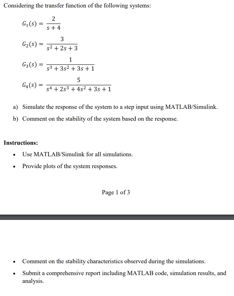 Solved Considering the transfer function of the following | Chegg.com