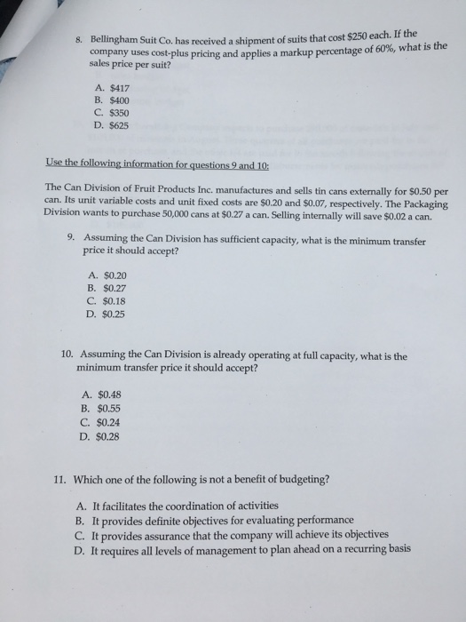Solved Problem 1: Multiple-Choice Questions (39 points) | Chegg.com