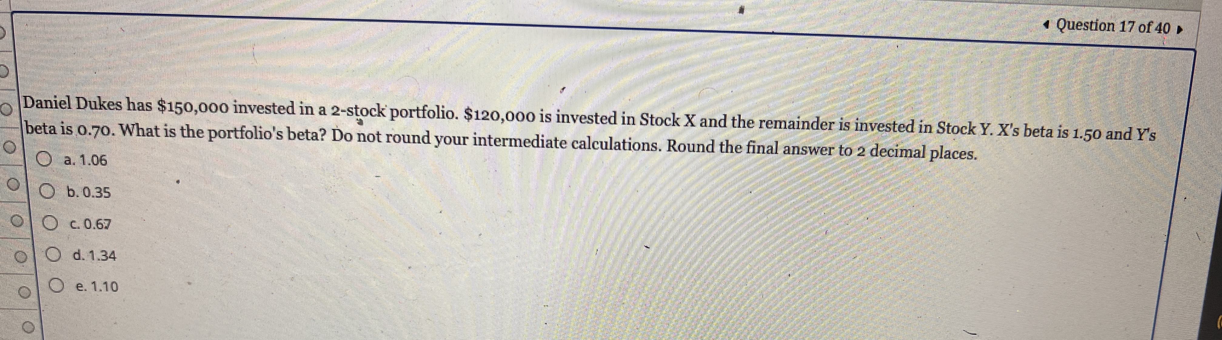 Solved Daniel Dukes has $150,000 invested in a 2-stock | Chegg.com