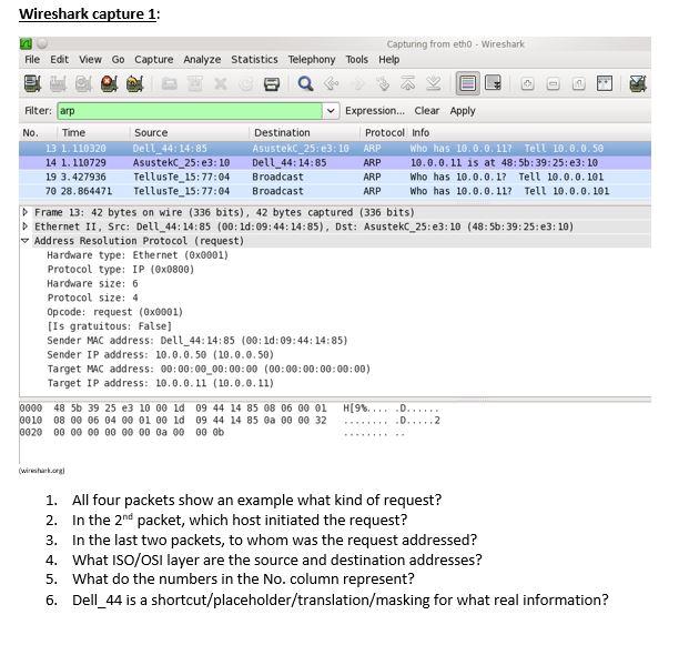 Solved Wireshark capture 1: Capturing from etho Wireshark | Chegg.com