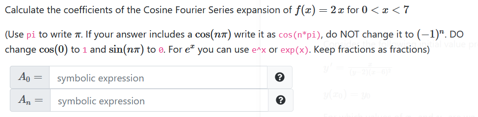 Solved Calculate the coefficients of the Cosine Fourier | Chegg.com