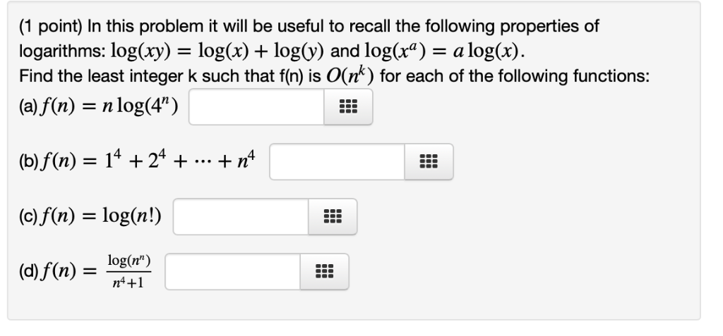 Solved (1 point) In this problem it will be useful to recall | Chegg.com