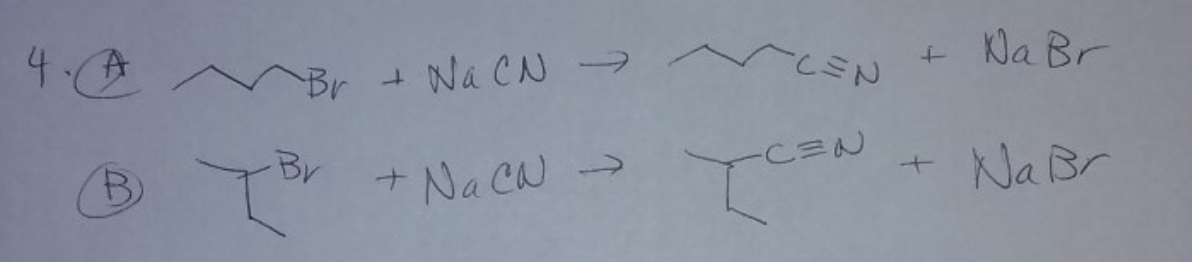 Solved 4. A m Br + NaCN Br + NaCN - CEN + NaBr TC EN + NaBr | Chegg.com