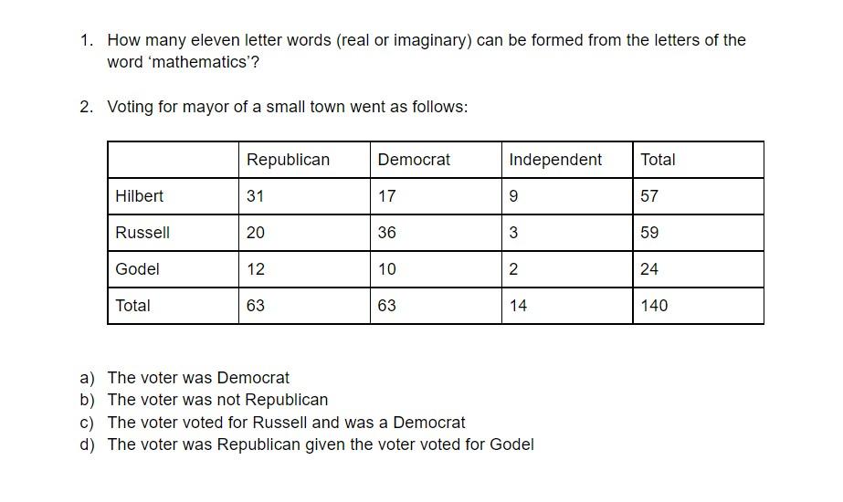 Solved 1. How many eleven letter words (real or imaginary) | Chegg.com