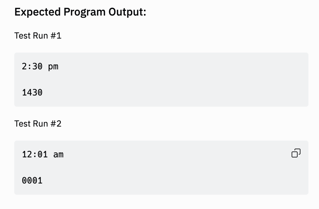 Solved 24-hour time (also known in the U.S. as military | Chegg.com
