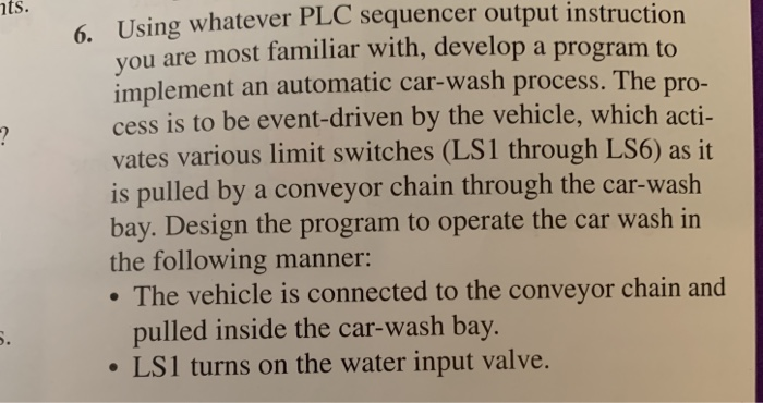 ts. LUsing whatever PLC sequencer output instruction | Chegg.com