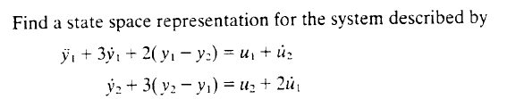 Solved Find a state space representation for the system | Chegg.com