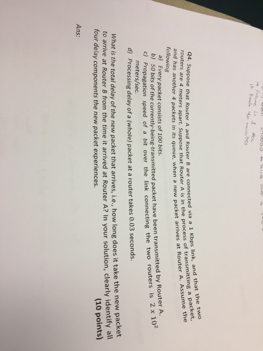 Solved Q4. Suppose routers are 4 and has that Router A and | Chegg.com