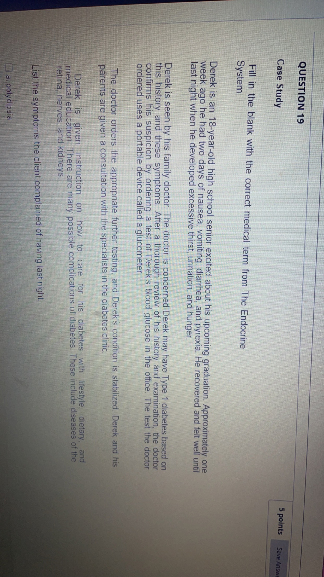 Solved QUESTION 19Case StudyFill in the blank with the | Chegg.com