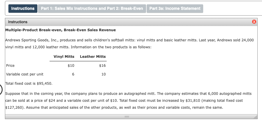 Solved 3a. Prepare an income statement for Andrews Sporting | Chegg.com