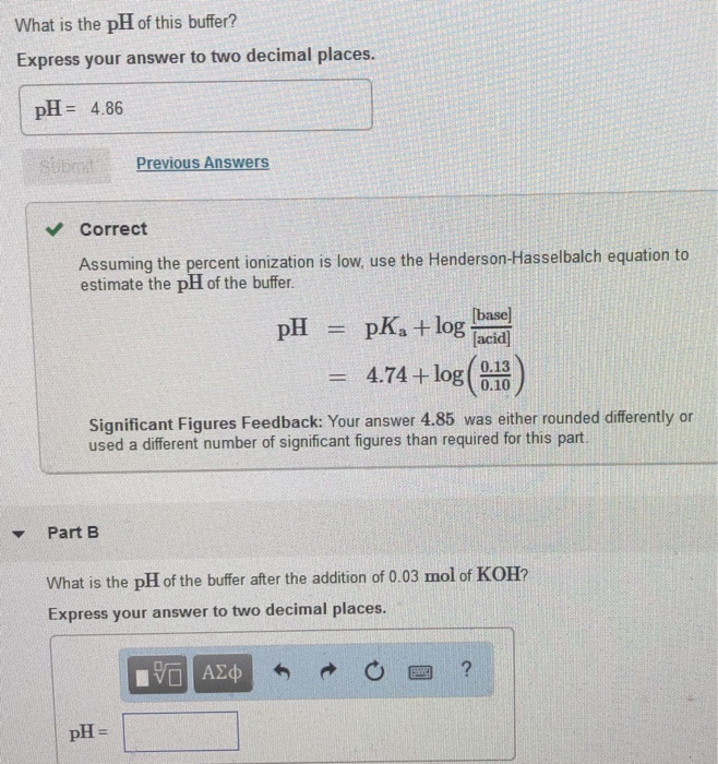 Solved A buffer solution contains o. 10 mol of acetic acid | Chegg.com Solved A buffer solution contains o. 10 mol of acetic acid | Chegg.com