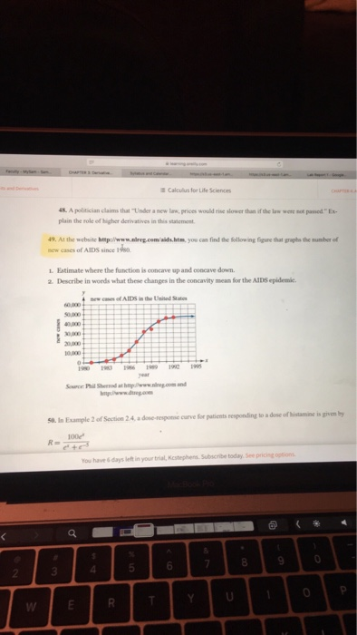 Solved E Calculus for Life Sciences In Problems 41 to 44, | Chegg.com