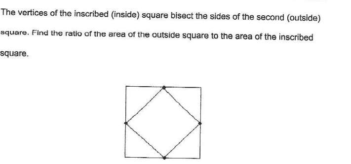 Solved The vertices of the inscribed (inside) square bisect | Chegg.com