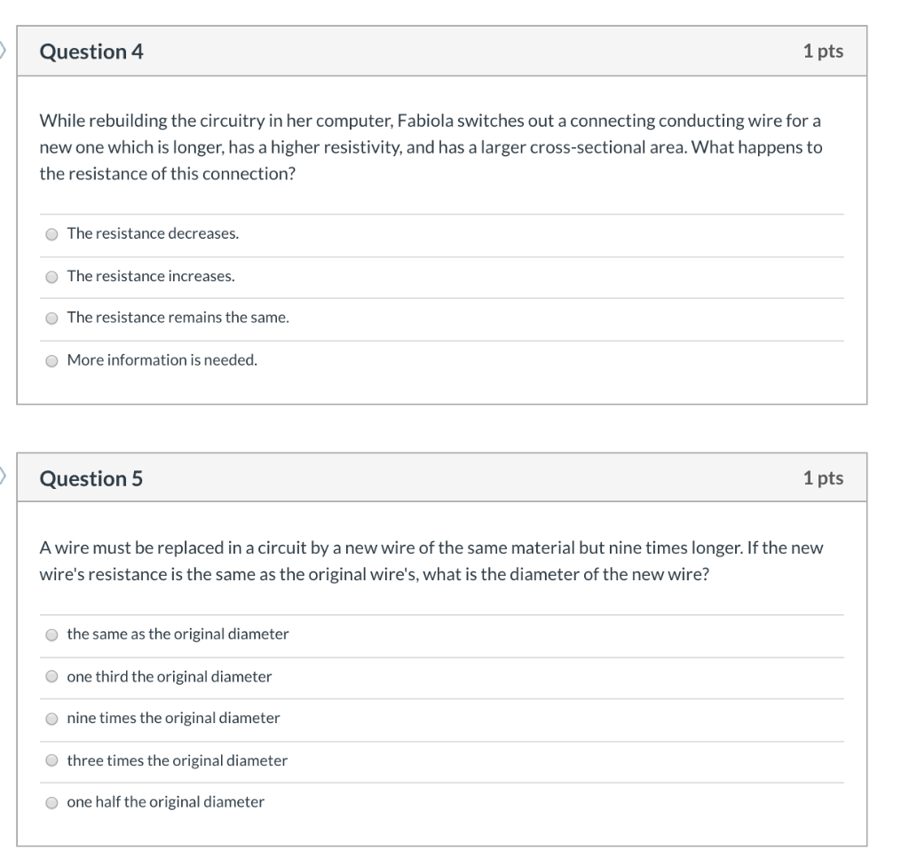 Solved Question 4 1 pts While rebuilding the circuitry in | Chegg.com