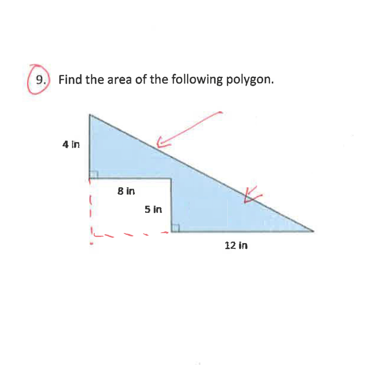 Solved Find the area of the following polygon. | Chegg.com