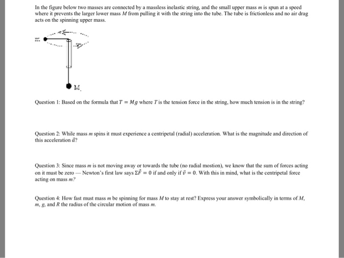 Solved In the figure below two masses are connected by a | Chegg.com