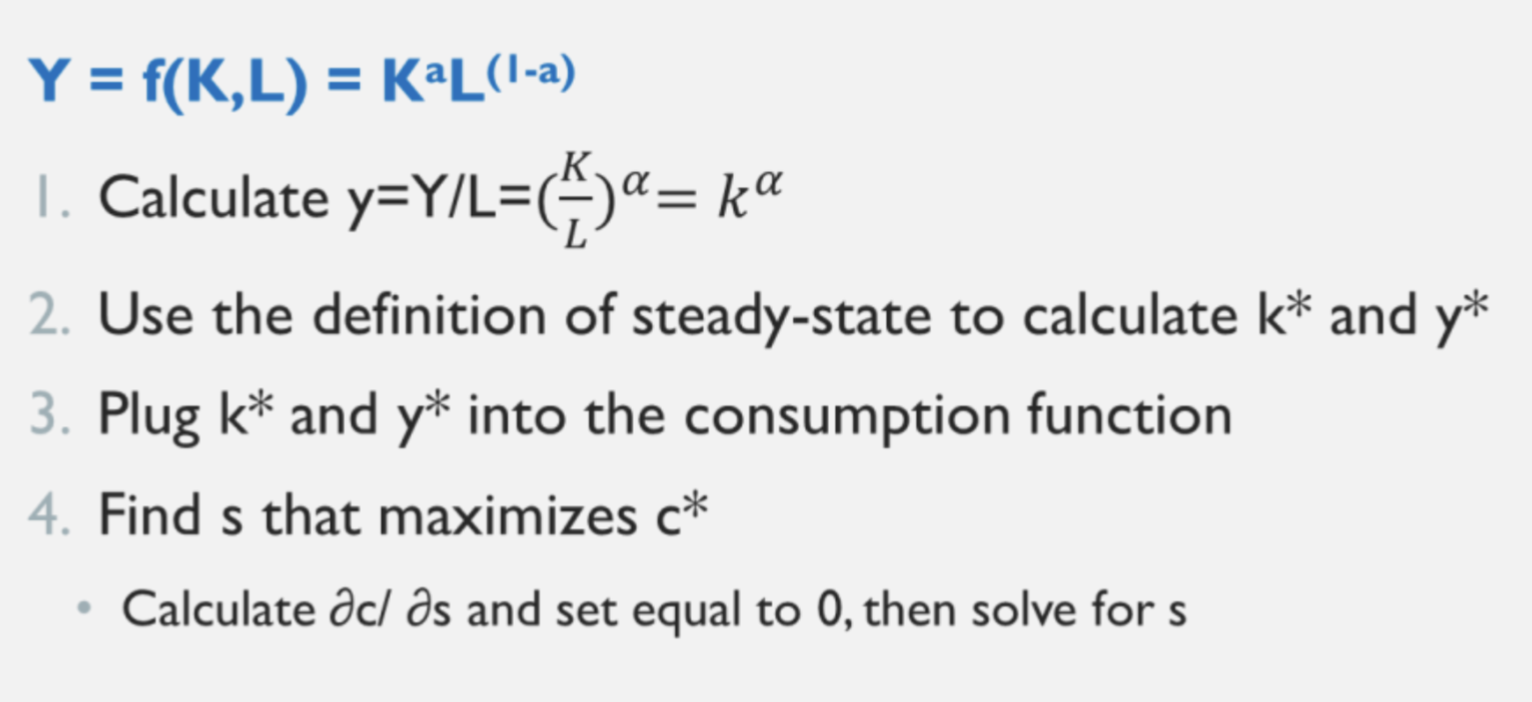 Solved Y=f(K,L)=KaL(1-a)Calculate y=YL=(KL)α=kαUse the | Chegg.com