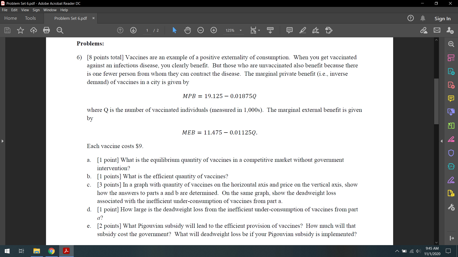 Problem Set 6.pdf - Adobe Acrobat Reader DC File Edit | Chegg.com