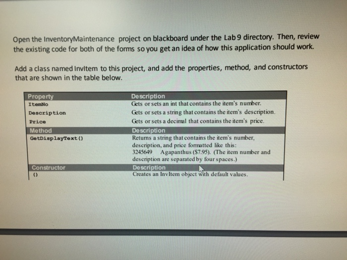 Solved In this exercise, you'll add a class to an Inventory | Chegg.com
