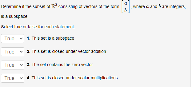 Solved a Determine if the subset of R2 consisting of vectors | Chegg.com