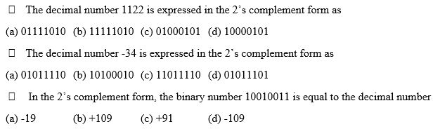 Solved The decimal number 1122 ﻿is expressed in the 2 's | Chegg.com