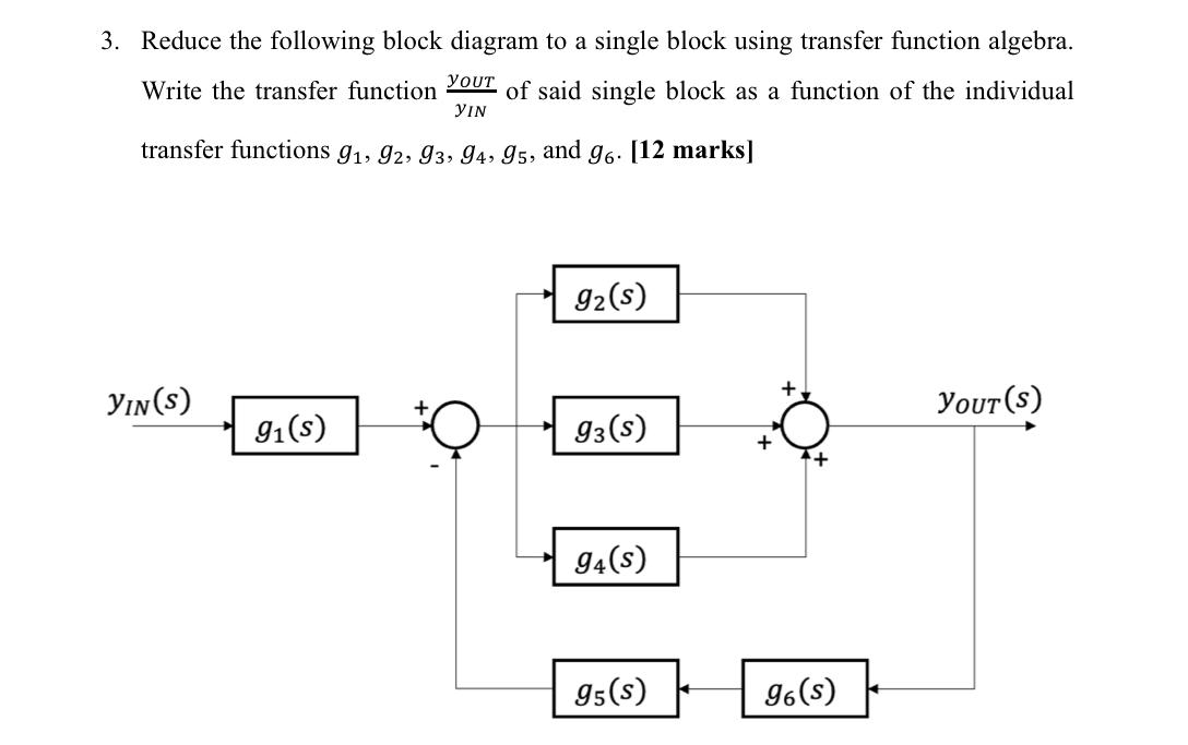 Solved 3. Reduce the following block diagram to a single | Chegg.com