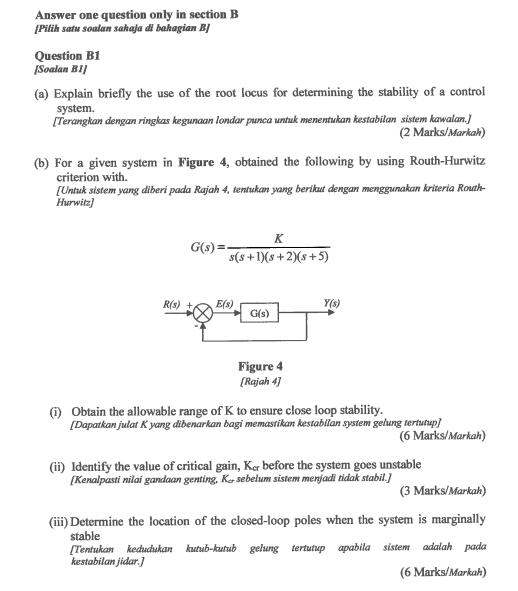 Solved Answer one question only in section B [Pilih satu | Chegg.com