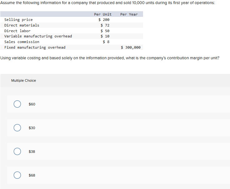 Solved Using varlable costing and based solely on the | Chegg.com Solved Using varlable costing and based solely on the | Chegg.com