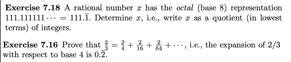 Solved Exercise 7.18 A rational number x has the octal (base | Chegg.com