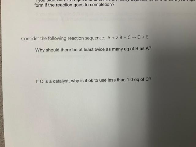 Solved form if the reaction goes to completion? Consider the | Chegg.com