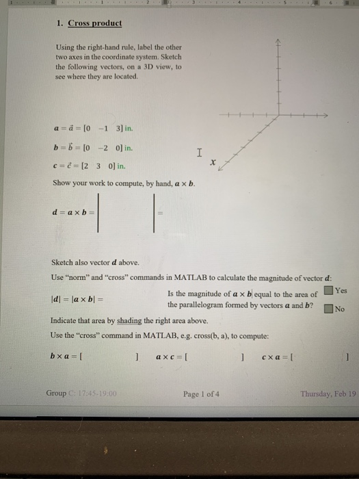 Solved 1. Cross product Using the right-hand rule, label the | Chegg.com