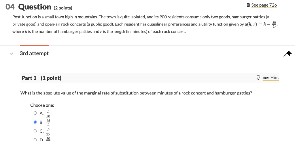 Solved 04 Question (2 points) @ See page 726 Post Junction | Chegg.com