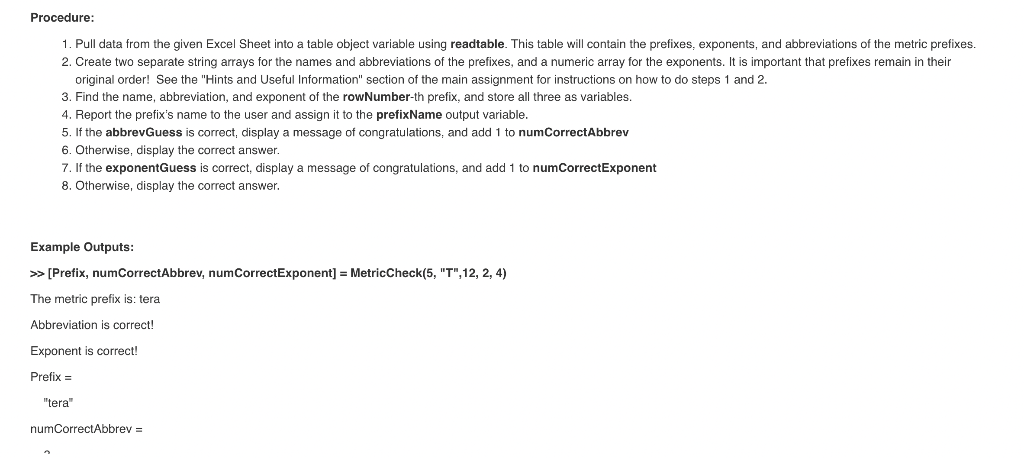 The assignment "Your Own Program - Metric Flash | Chegg.com