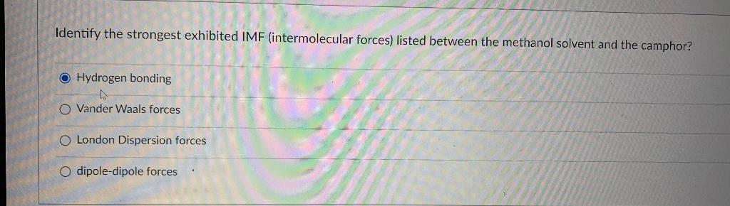 Solved Identify the strongest exhibited IMF (intermolecular | Chegg.com