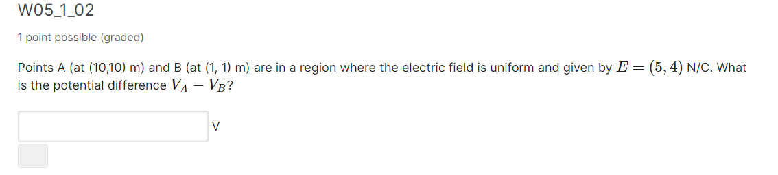 Solved W05_1_02 1 point possible (graded) Points A (at | Chegg.com